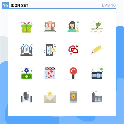 Editable Vector Line Pack Of 16 Simple Flat Colors Of Plant Cultivation Market Agriculture