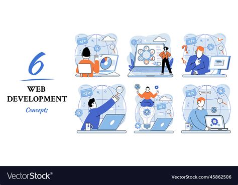 Web Development Coding And Programming Creation Vector Image