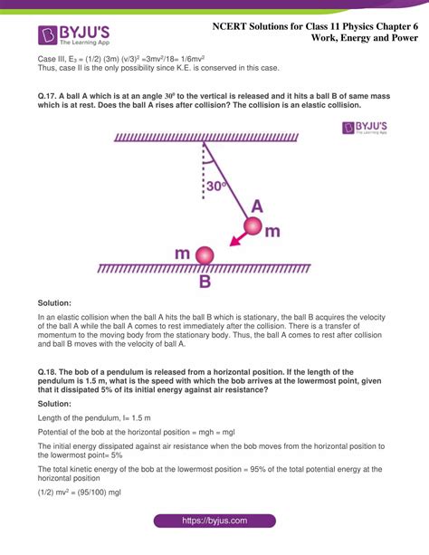 NCERT Solutions For Class 11 Physics Chapter 6 Work Energy And Power