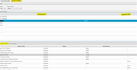 ome6500 how to check ne alarm profile details