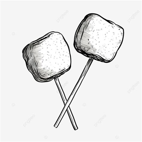 막대기 흑백 Png 그림에 마시멜로 검은색 캠프 캠프 불 PNG 일러스트 및 이미지 에 대한 무료 다운로드 Pngtree