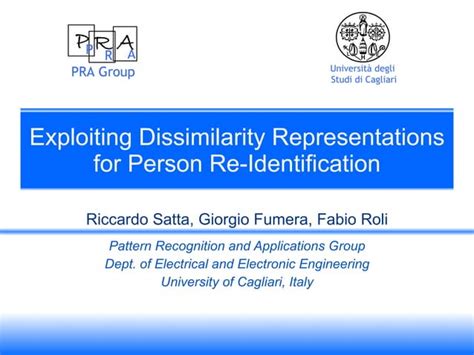 Exploiting Dissimilarity Representations For Person Re Identification Ppt
