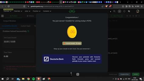 Vishva Mv On Linkedin Codinglife Geeksforgeeks Potd Problemsolving Consistentlearning