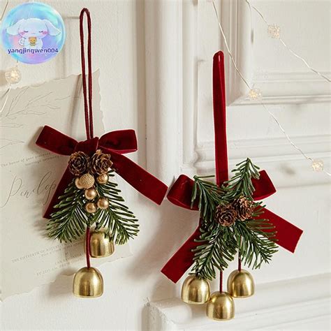 หยางเหวิน จี้คริสต์มาสกระดิ่งขนาดเล็กกํามะหยี่โบว์ฉากอุปกรณ์ตกแต่งจี้ขนาดเล็ก Shopee Thailand