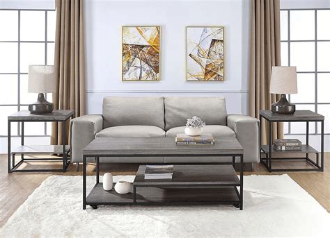 Glisan Brown Dark Wood 3 Pc Table Set