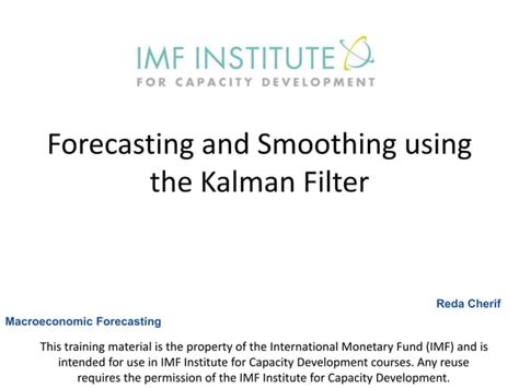 L11 Forecasting And Smoothing Using The Kalman Filterpptx