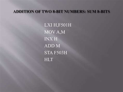 Addition Programs In 8085 Microprocessor Pptx Programming Languages