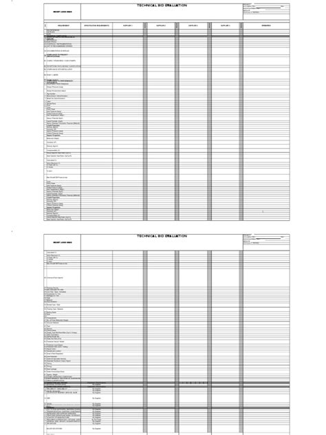 Technical Bid Evaluation Form Pdf Valve Pressure