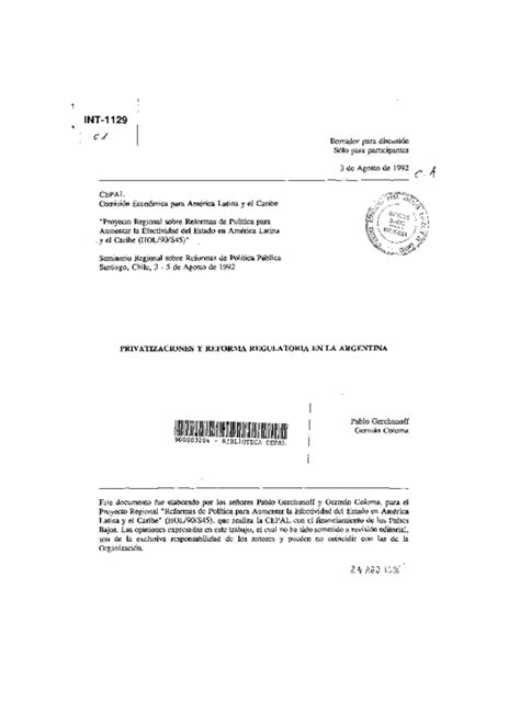 Pdf Privatizaciones Y Reforma Regulatoria En La Argentina