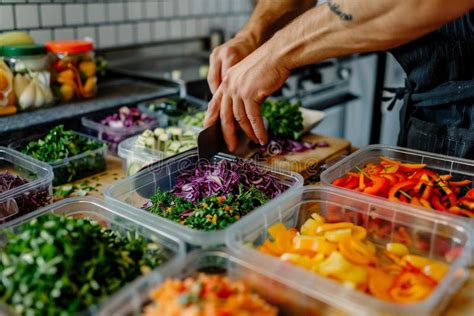 Chef Prepping Colorful Vegetables For A Healthy Meal Various Chopped
