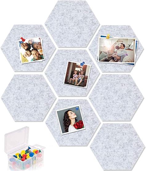 Yoillione Pin Board Hexagon Felt Board Tiles Self Adhesive Notice Board