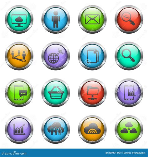 Social Network Icon Set Stock Vector Illustration Of Basket 239091442