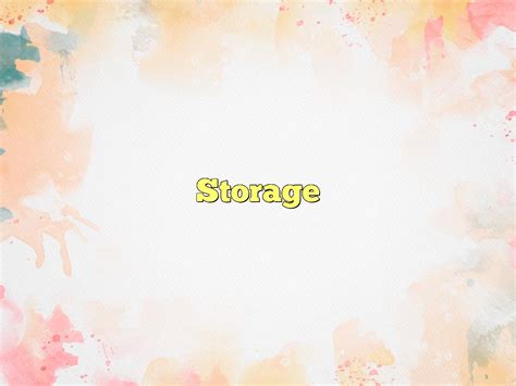 Storage Definition Meaning