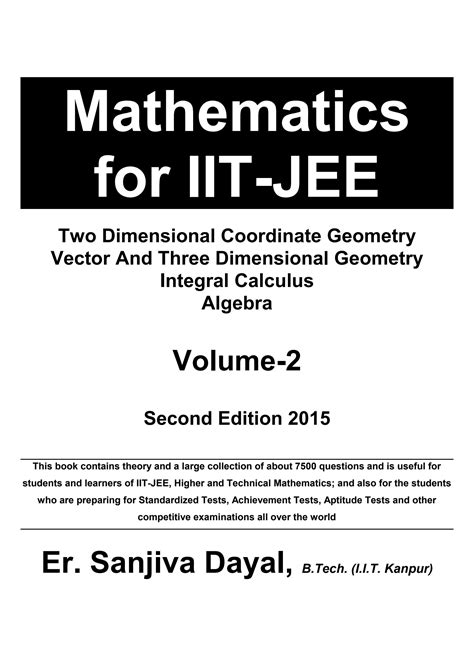 SOLUTION Mathematics For Iit Jee Main And Advanced Two Dimensional Coordinate Geometry Vector