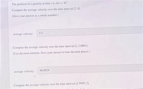 The Position Of A Particle At Time T ﻿is