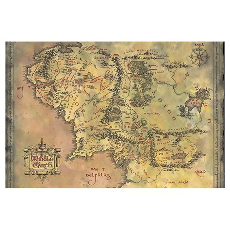 The Lord Of The Rings Middle Earth Map Maxi Poster Elbenwald