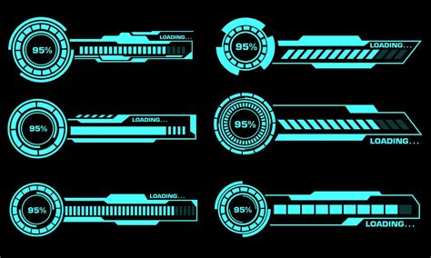 Set Of Hud Modern Loading Progress Bars User Interface Elements Design