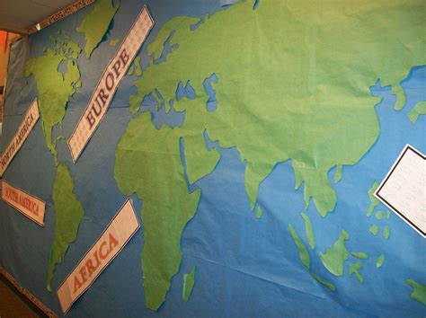 World Map Elementary School Library Elementary Schools School Library