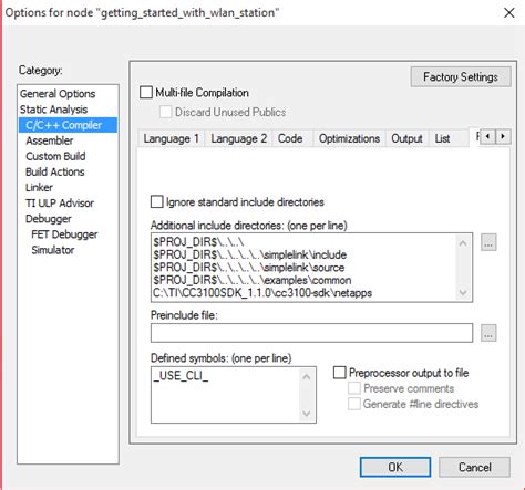 iar configuration and example projects wi fi forum wi fi ti e2e