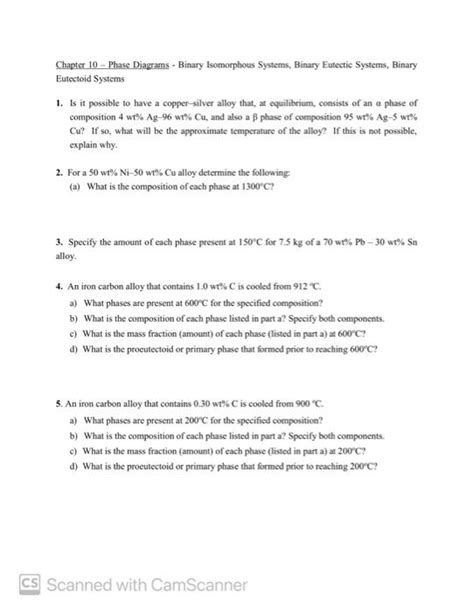 solved chapter 10 phase diagrams binary isomorphous
