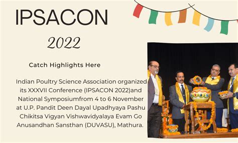 Indian Poultry Science Association Organized Its Xxxvii Conference