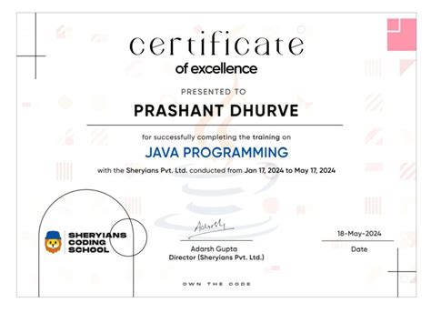 Prashant Dhurve On Linkedin Java Codingjourney Sheryianscodingschool