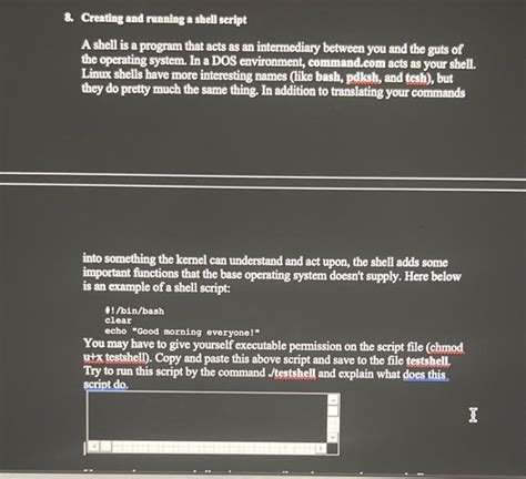 Solved 8 Creating And Running A Shell Seript A Shell Is A