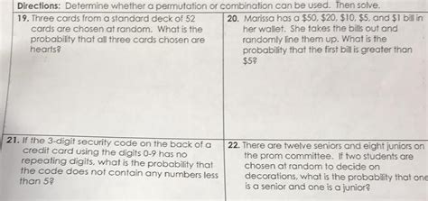 Answered Directions Determine Whether A Permutation Or Combination