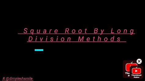 Square Root By Division Method Bhag Vidhi Se Vargmul Nikalna Youtube
