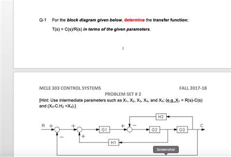Solved Q For The Block Diagram Given Below Determine The Chegg Com