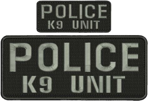 Police K9 Unit Us Made Embroidered Patches 4x8 And 2x5