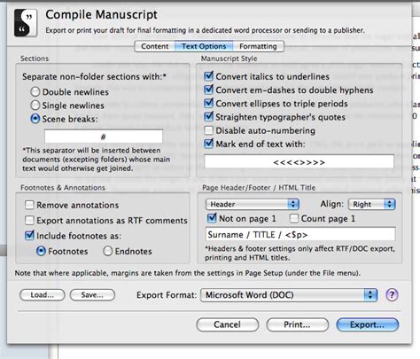 Compile Manuscript Exports Some Sections Twice Scrivener For Macos