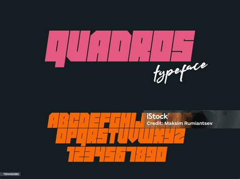 벡터 사각형 블록 글꼴입니다 라틴어 알파벳 문자와 숫자 0명에 대한 스톡 벡터 아트 및 기타 이미지 0명 검은색 기울어진 Istock