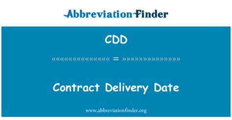 CDD Stands For Contract Delivery Date Abbreviation Finder