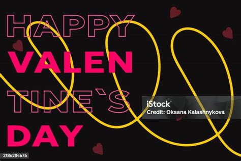 발렌타인 데이에 대 한 현대 기하학적 포스터 네온 타이포그래피가 있는 발렌타인 데이 인사말 카드 14에 대한 스톡 벡터 아트 및 기타 이미지 Istock