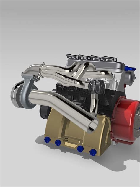 Blueprint Engines 4cyl Lsx Engine With Sequential Gearbox 3d Model 3d Printable Cgtrader