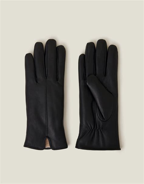 Accessorize Faux Fur Lined Leather Gloves Black Lyst Uk