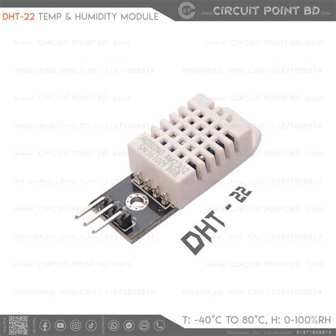 Dht22 Temperature And Humidity Sensor Module For Arduino And Diy