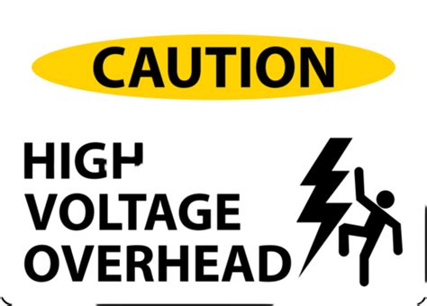 High Voltage Sign Vector Hd Png Images Caution High Voltage Overhead Sign On White Background