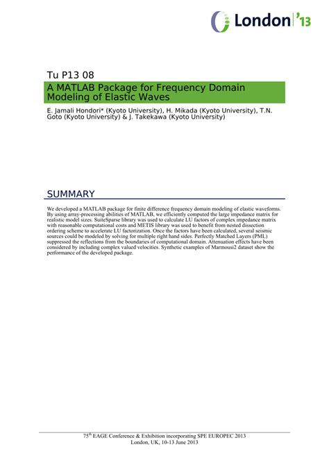 Pdf A Matlab Package For Frequency Domain Modeling Of Elastic Waves