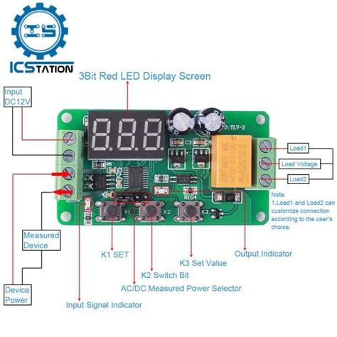 DC V A AC DC Current Sensor Current Detector Monitor LED Display Current Switch Relay
