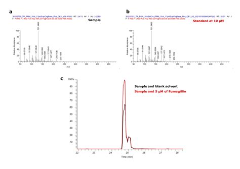 Fumagillin High Resolution Mass Spectrometry Data Fragmentation