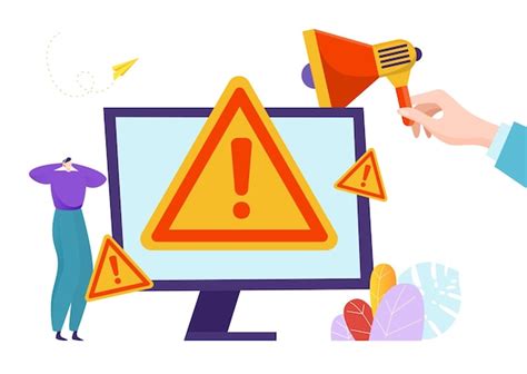 Premium Vector Modern Digital Technology System Work Error Tiny Character Hold Head Software