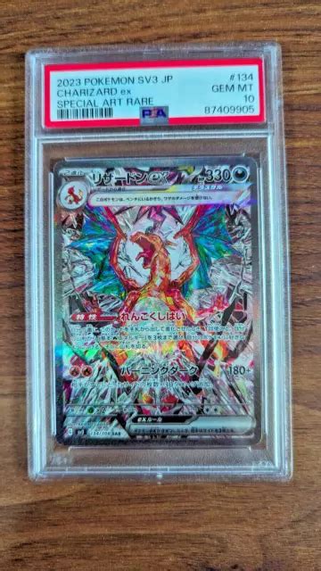 Pokemon Card Charizard Ex 134 108 Sar Sv3 Ruler Of The Black Flame Psa10 Eur 297 24 Picclick It