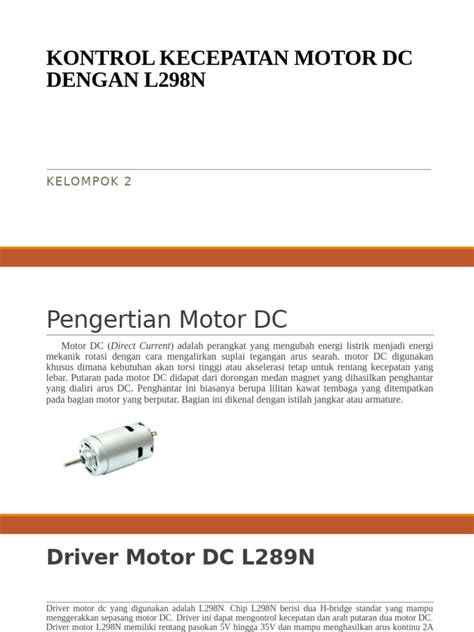 Kontrol Kecepatan Motor Dc Dengan L298n Pdf