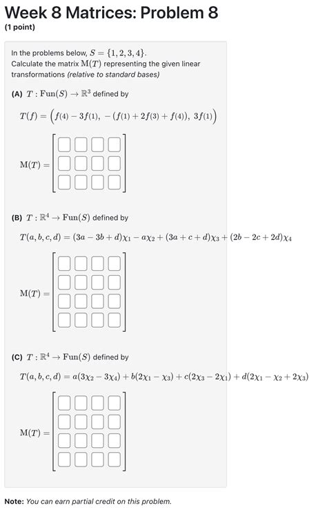 solved week 8 ﻿matrices problem 8 1 ﻿point in the problems