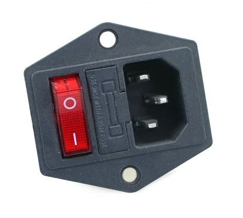 AC Power Supply Socket With Lamp With Fuse Power Socket Three With Safety Belt KCD Switch In AC