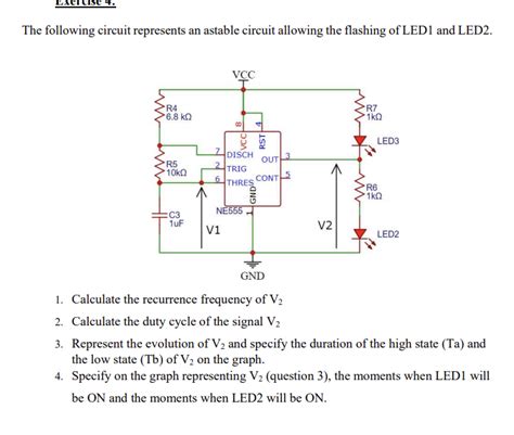 Solved The Following Circuit Represents An Astable Circuit Chegg Com
