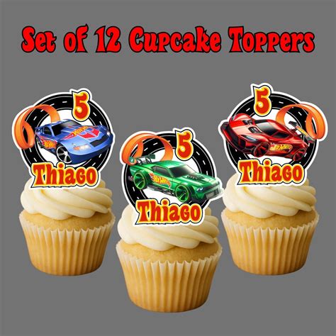 Hot Wheels Cupcake Toppers Set Of 12 Race Car Cupcake Toppers