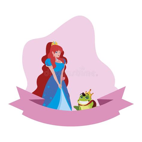 Beautiful Princess And Toad Prince Of Tales Character Stock